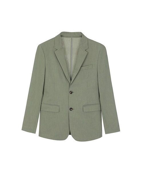 MUSINSA | AD HOC Men's Linen Texture Single Jacket (LT-KHAKI)