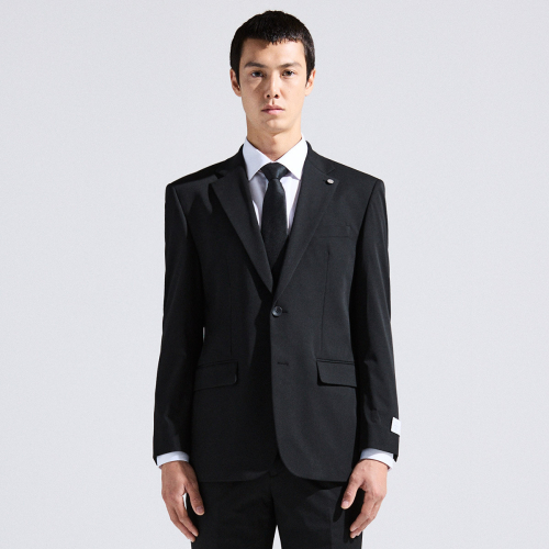 MUSINSA | STCO Tech-Poly 4-Way Stretch Lightweight Suit Jacket_Black (Comfort Fit)