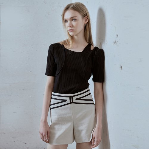 MUSINSA | HUNCH Waist contrast line shorts