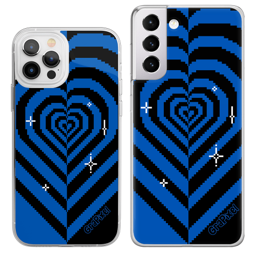 MUSINSA | GRAPIXEL Heartbeam Gelhard Phone Case (Blue)