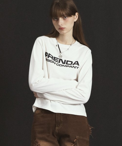 MUSINSA | PRENDA PDC LOGO LONG SLEEVE WHITE