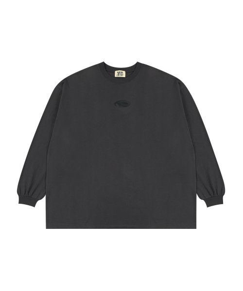 MUSINSA | SLOWACID Symbol Oversized Long Sleeve [Charcoal]