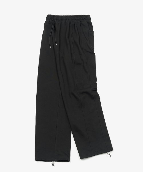 MUSINSA | TOFFEE Side Cut Line Sweat String Pants (BLACK)