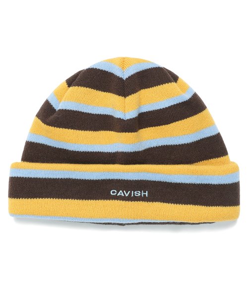 MUSINSA | CAVISH STRIPED EMB BEANIE MUSTARD(CV2DFUAB61A)