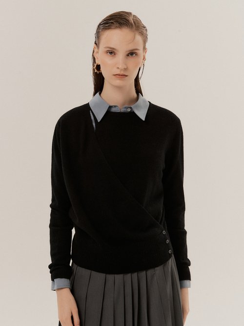 MUSINSA | HUNCH OPEN SLIT ROUND WRAP KNIT