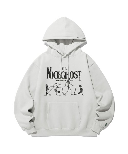 MUSINSA | NICE GHOST CLUB NAMASTE SKELETON HOODIE_GREY(NG2DFUM403A)