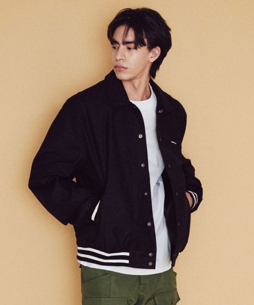 MUSINSA | MAYOL Basic Varsity Jacket_Black