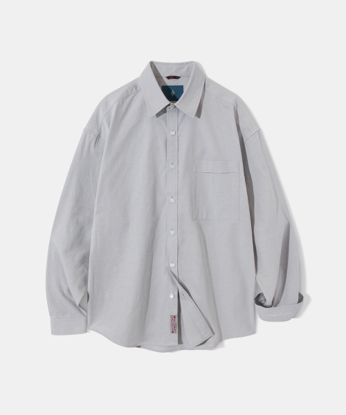 MUSINSA | DIAMOND LAYLA Unrelenting Cut Pocket Semi Oversized Fit Shirt S131 - Light Gray