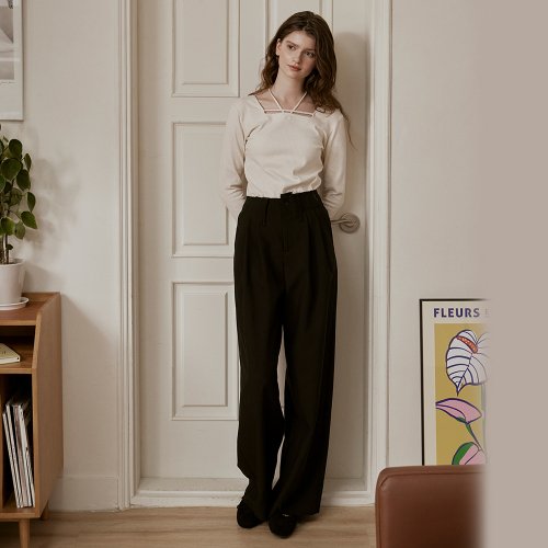 MUSINSA | HUNCH Two-tuck wide slacks