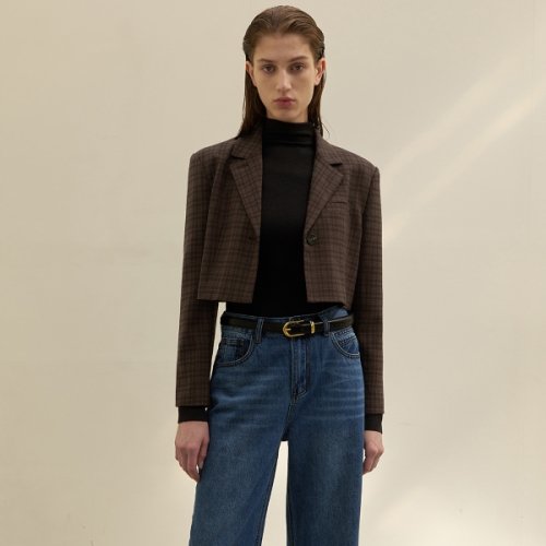 MUSINSA | ATELIER NAIN Roe Check Setup Cropped Tailored Jacket (JK-2873)