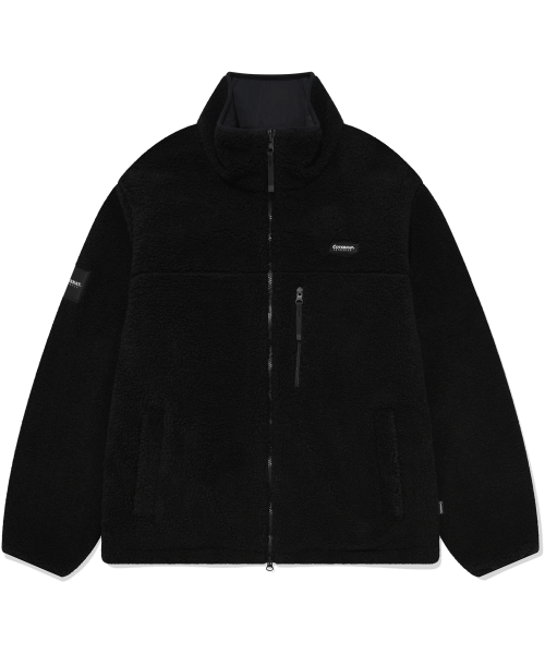 MUSINSA | COVERNAT Reversible Compiboa Zip-up Jacket Black