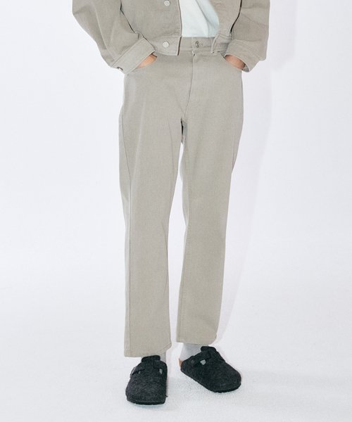 이지오(EZIO) Flaneur Tapered Washed Denim Pants - Beige - 사이즈 & 후기 | 무신사