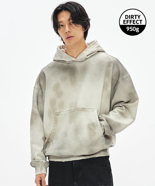 MUSINSA | SOVERMENT 950G Dirty Oil Washed Hood -Greyish Beige-