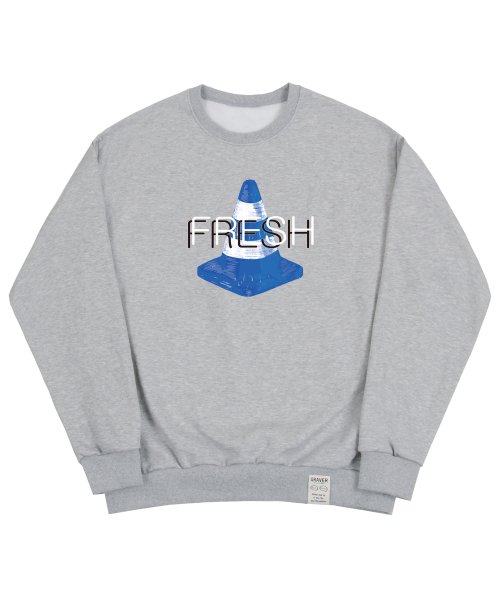 그레이버 오디너리(GRAVER ORDINARY) [ODNR-UNISEX]FRESH SIGN 맨투맨_그레이/블루 로고 - 사이즈 ...