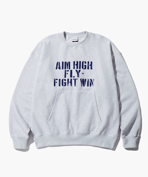 MUSINSA | OUTSTANDING MIL SERIES SWEAT(AIM HIGH)_1%MELANGE GRAY