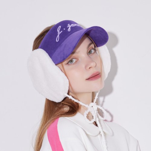 MUSINSA | J JANE Two-way fur ear muffs sun cap (Purple)