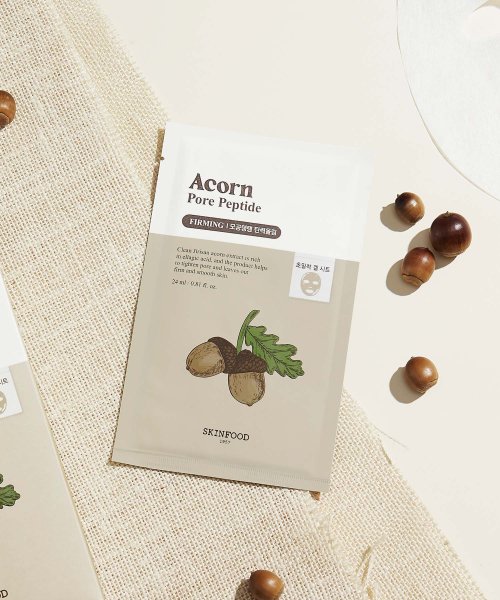 MUSINSA | SKINFOOD Acorn Pore Peptide Mask 20+10 sheets