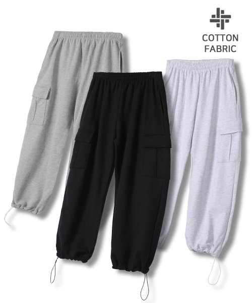 MUSINSA | NP STUDIO Over Wide Cargo String Sweatpants 3COLOR