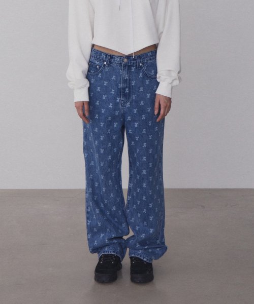 레스트앤레크레이션(REST&RECREATION) RR PRINTED DENIM PANTS_BLUE - 사이즈 & 후기 | 무신사