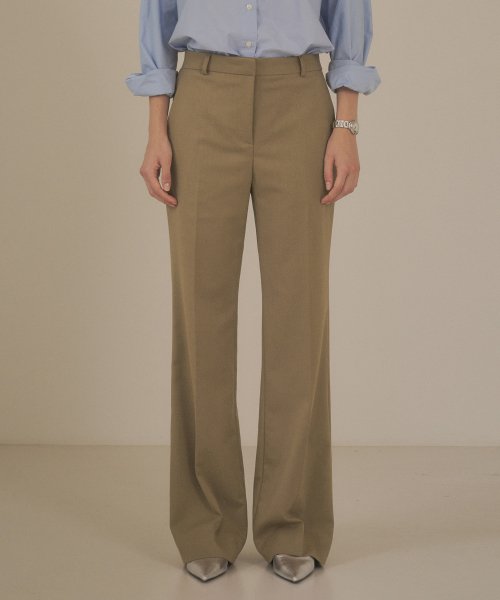 MUSINSA | SIYAZU SIPT7090 Feminine low rise bootcut slacks_Sand beige