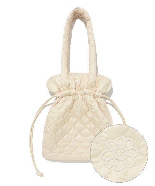 MUSINSA | WACKY WILLY Women's Quilted String Tote Bag Ivory