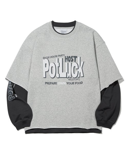 MUSINSA | Codegraphy POT LUCK Layered Long Sleeve_Gray