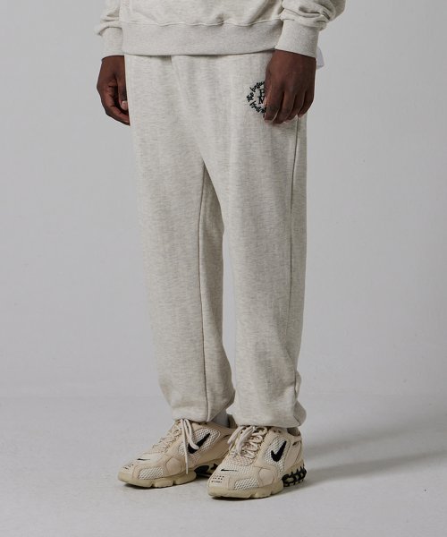 MUSINSA | BSMT BSMT Circle Logo Sweat Jogger Pants Oatmeal