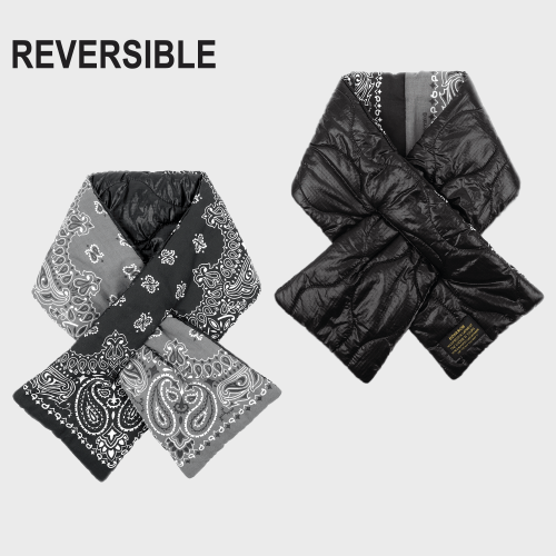 MUSINSA | BONRROW Reversible Muffler_Black/Charcoal