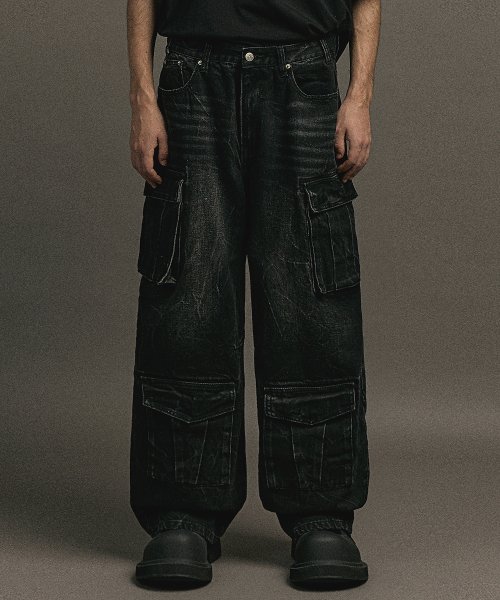 어널러코드(ANOLORCODE) 멀티카고 데님팬츠(블랙) - 사이즈 & 후기 | 무신사