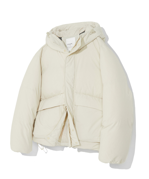 MUSINSA | Codegraphy [DIVO] RDS utility duck down hood short padding_light beige