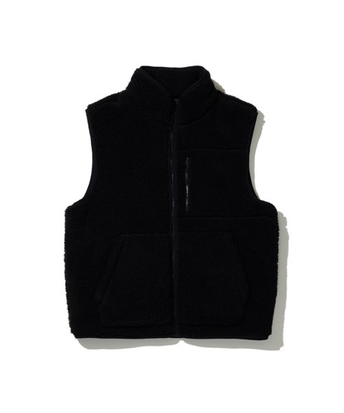 MUSINSA | MARKM LOOSE FIT FLEECE PADDING VEST BLACK