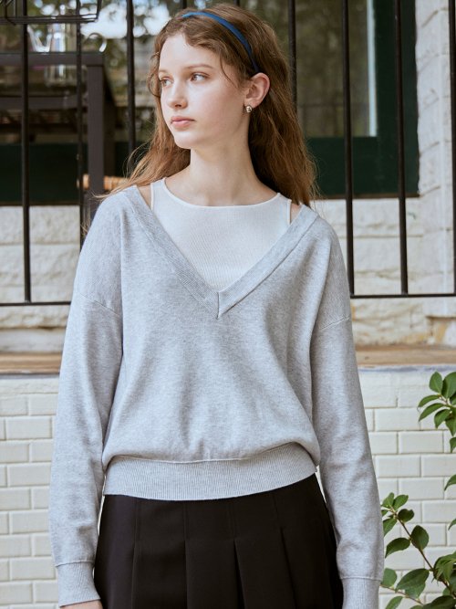 MUSINSA | HUNCH V neck pullover&sleeveless (2color)