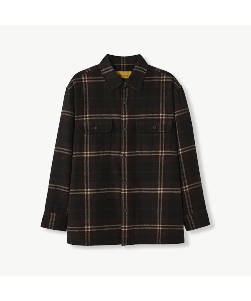 MUSINSA | STCO wool touch oversized shirt (overfit) (brown)