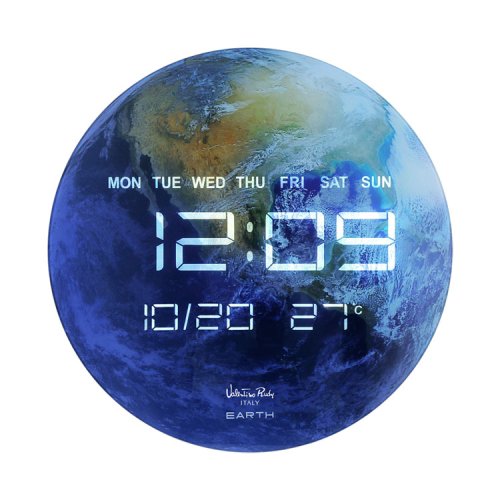 MUSINSA | VALENTINO RUDY Framed Round Globe LED Temperature Wall Clock