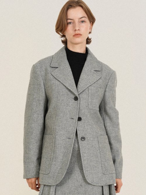 레이에(LEIE) VERONIKA THREE BUTTON WOOL BLAZER JACKET_GR - 사이즈 & 후기 | 무신사