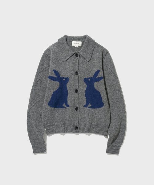MUSINSA公式 | SHIRTER [WOMAN] LOUIS RABBIT CARDIGAN (MELANGE GRAY)