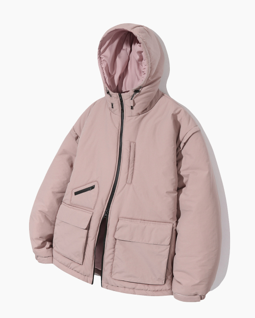MUSINSA | DIMITRI BLACK VLAD 2WAY Authentic Hooded Padding Jacket_Dusty Pink