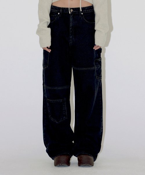 다이애그널(DIAGONAL) PATCH POCKET DENIM PANTS (black) - 사이즈 & 후기 | 무신사