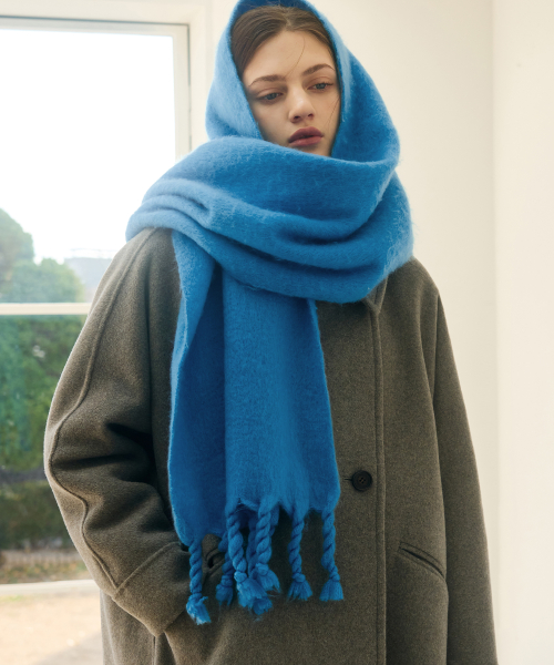 MUSINSA | DRAWFIT WOMEN Bold knotted long muffler [FRENCH BLUE]