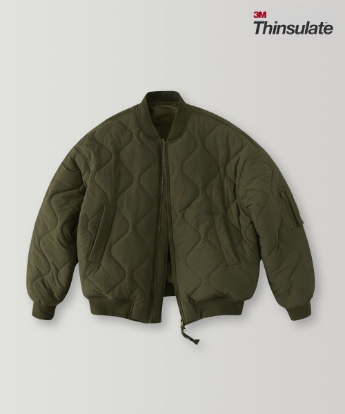 MUSINSA | ORO [Unisex][3M Thinsulate]Big Over MA-1 Quilted Padded Jacket_Khaki