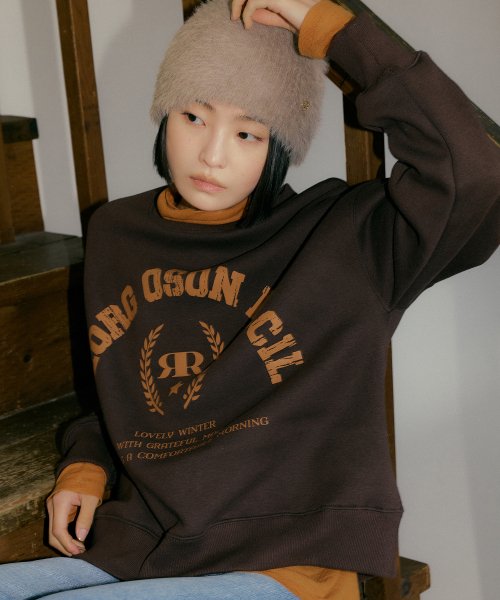 MUSINSA | REORG OSON REORG VINTAGE CLUB SWEATSHIRTS BROWN