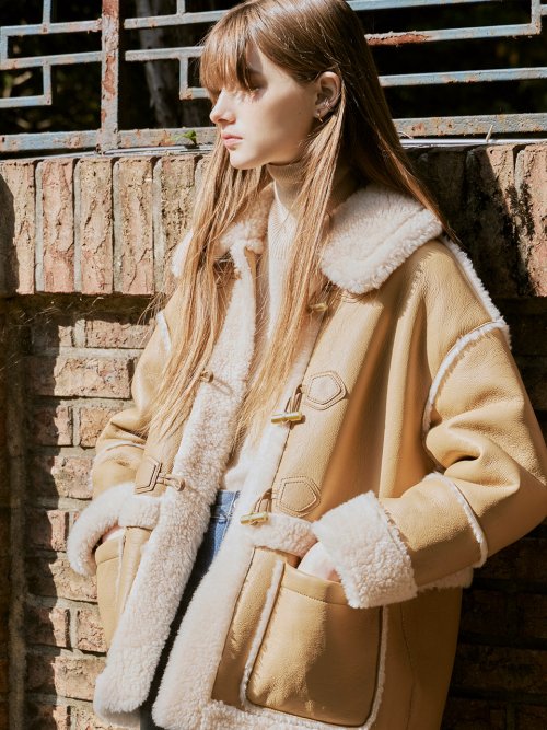 MUSINSA | HUNCH Wide collar duffle half jacket