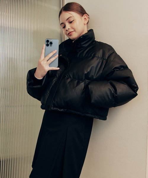 MUSINSA公式 | ZERO STREET High neck duck down short padding / black