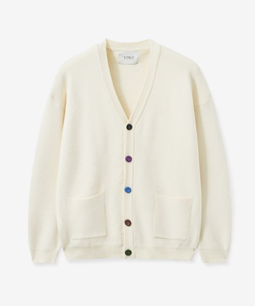 MUSINSA | VTWO Point button knit cardigan_cream