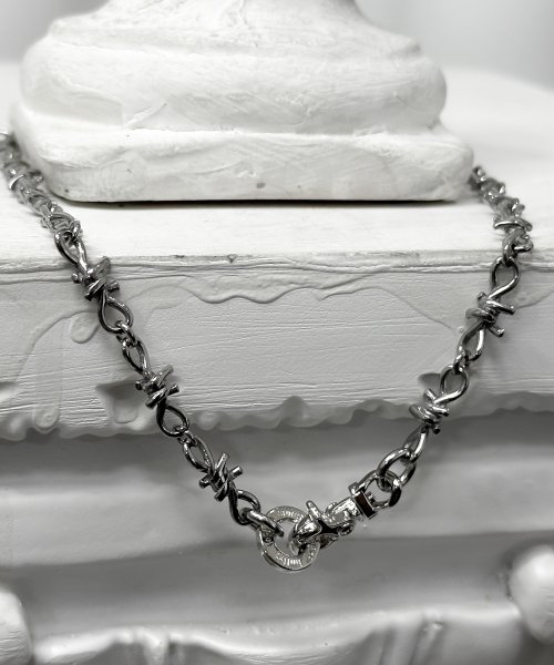 MUSINSA | BLESSED BULLET 6mm Barbed Link Necklace - Silver