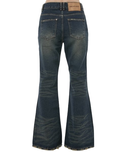 MUSINSA | ESC STUDIO (W)wrinkled washing denim bootcut pants(blue)