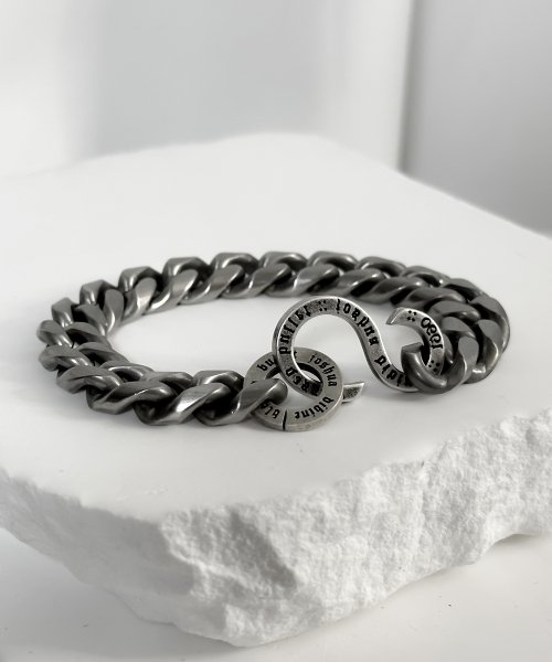 MUSINSA | BLESSED BULLET 13mm hook classic chain bracelet-matte silver