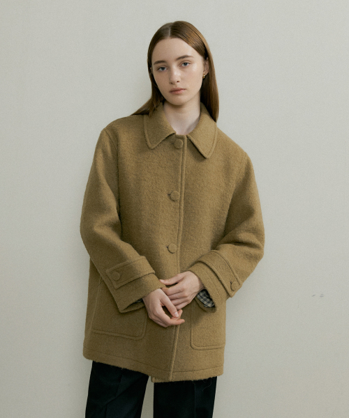 MUSINSA | THE PENNY ALPACA BOUCLE HALF COAT