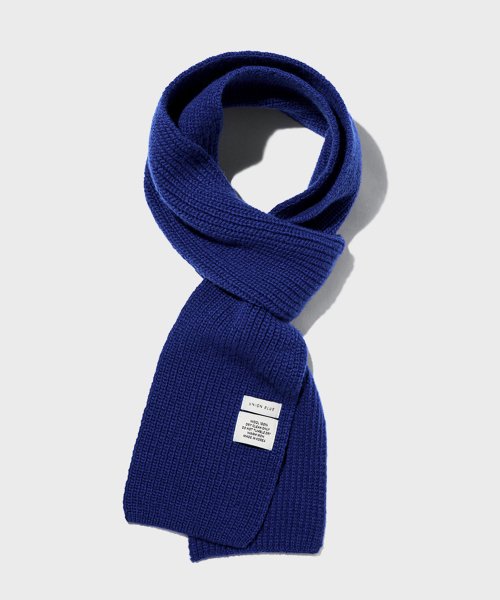 MUSINSA | UNION BLUE SUPER FINE MERINO SHORT MUFFLER [COBALT]