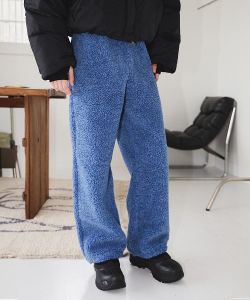 MUSINSA | THE VERLIN FLEECE WOOL STRING PANTS - BLUE